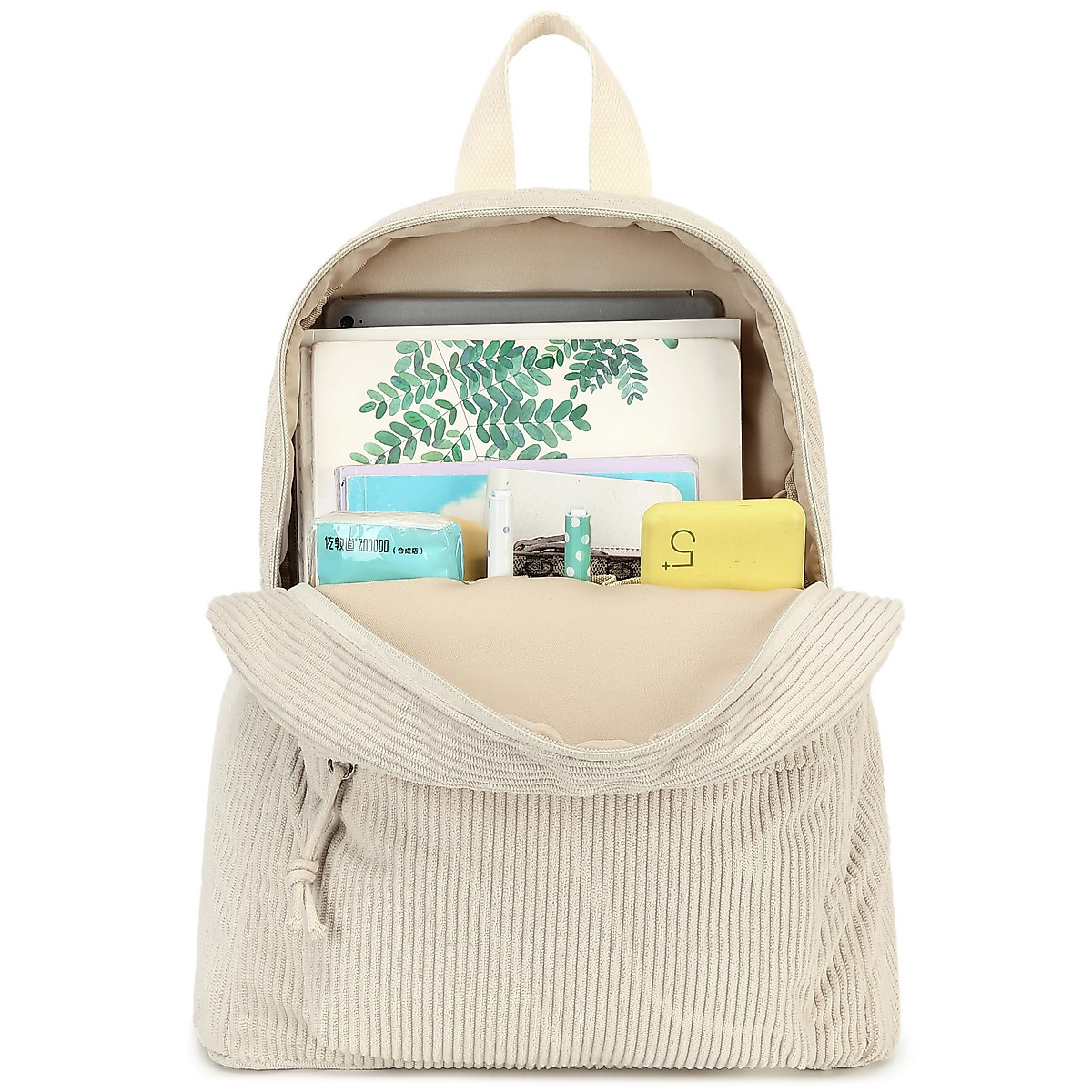 LEDAOU Mini Backpack Women Girls Corduroy Casual Bookbags Cute Small Backpack Purse Fashion Lightweight Daypack School Travel Bag 2PCS