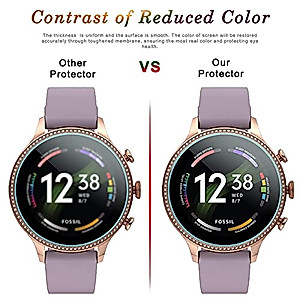 Suoman 4-Pack for Fossil Gen 6 42mm Women Screen Protector Tempered Glass for Fossil Gen 6 Women Smartwatch [Anti-Scratch] [2.5D 9H Hardness]