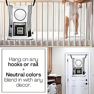 AIR PURIFYING & ODOR ELIMINATING Small Hamper for Specialty Loads - Hanging Laundry Hamper Bag - Nursery Hamper & Potty Training Kids Hamper - Hanging Hamper - Over the Door Laundry Hamper
