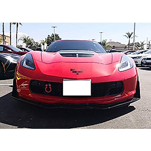 iJDMTOY Red Track Racing Style Front Bumper Tow Hook Ring Compatible With 2014-2019 Chevrolet Corvette Z06 ZR1 Z51, Made of Light Weight CNC Aluminum