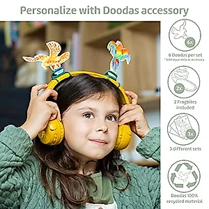 POGS Kids Wired Headphones | The Elephant | Foldable and Durable Headphones for Kids 3+ with Volume Control, Microphone, Volume Limiter 85 dB | Music-Sharing Function | (3.2ft, 3.5mm)