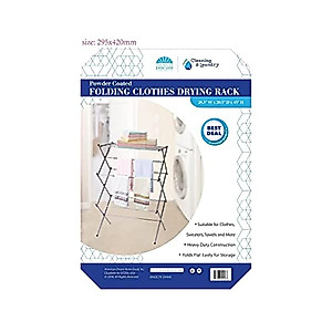 J&V TEXTILES 3-Tier Collapsing Foldable Laundry Drying Rack, Silver