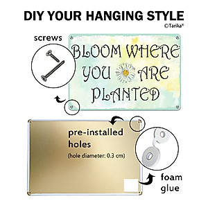 Bloom Where You are Planted 8X12 Inch Tin Retro Look Decoration Crafts Sign for Home Kitchen Bathroom Farm Garden Garage Inspirational Quotes Wall Decor