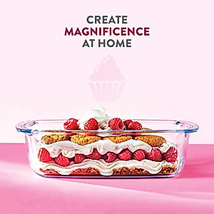 FineDine Glass Loaf Baking Pan with Lid - 2-Pack with BPA-free Airtight Lids - Perfect for Baking Bread, Meatloaf, and More, Gray