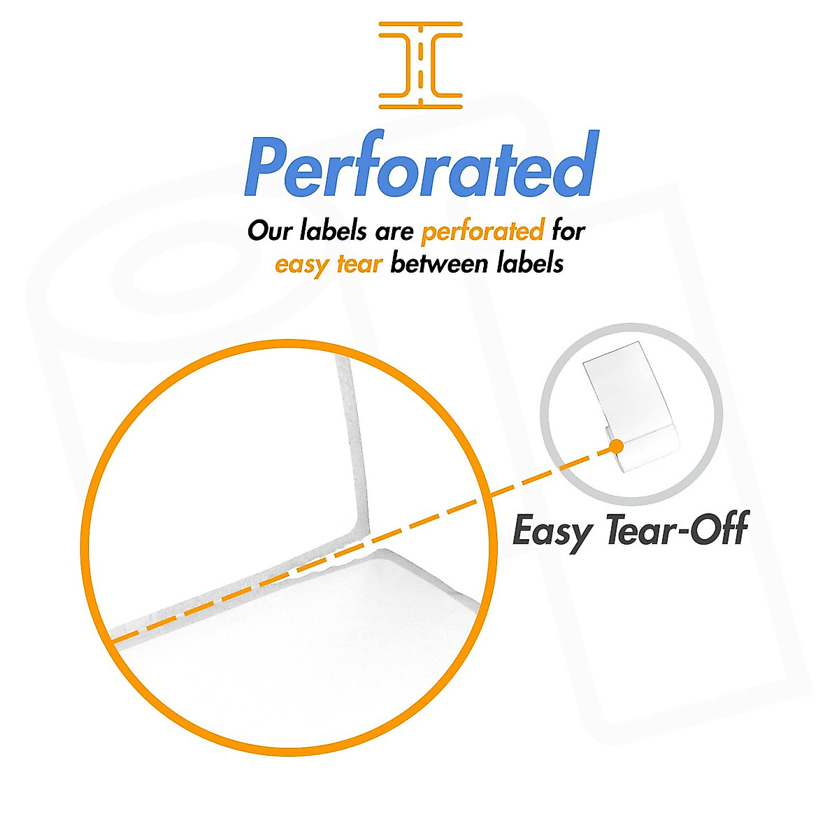 2.25" x 1.25" Direct Thermal Label - Compatible with Rollo Label Printer & Zebra Desktop Printers – 1” Core, UPC Barcode Shipping Address SKU Sticker, Adhesive & Perforated - 4 Rolls, 1000/Roll
