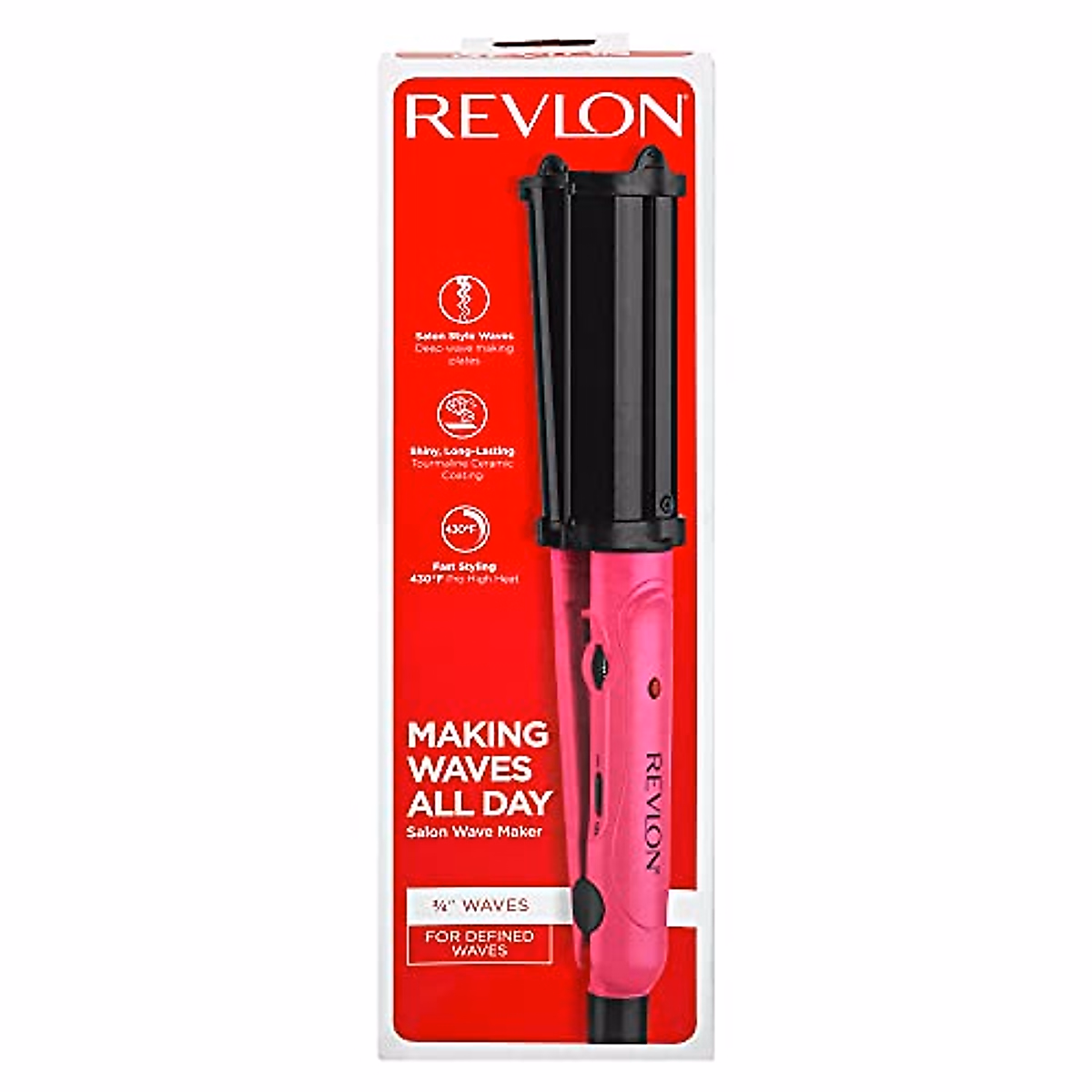 Revlon Tourmaline + Ceramic Hair Waver Iron | For Long Lasting Waves (3/4 in)