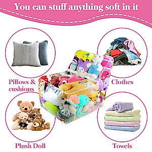Stuffed Animal Bean Bag Chair Cover: Clear Waterproof Stuffable Beanbag Chair Cover - Creative PVC Plush Toys Storage Used for Organizing Soft Stuff Plush Dolls