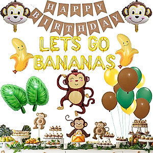 Let's Go Bananas Birthday, Monkey Birthday Decorations, Monkey Theme Birthday Decorations, Monkey Jungle Birthday Decorations,Monkey And Banana Birthday Decorations,Jungle Safari Animal Tropical Decor