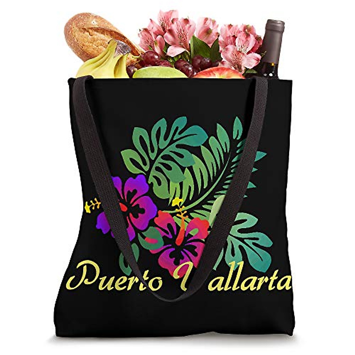 Puerto Vallarta Beach Tropical Flower Surf Vacay Tote Bag
