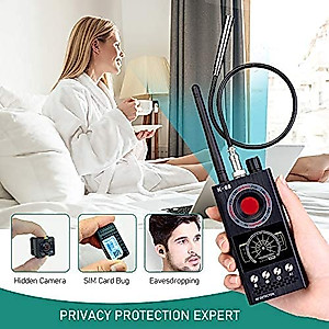 JMDHKK Anti Spy RF Detector Bug Detector, Camera Finder Scanner, GPS Tracker Detector, Find and Locate Eavesdropping Device Auto Scan 4-in-1 Detector