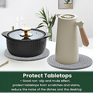 KITLAB 10 Inch Trivets for Hot Dishes, Hot Pots and Pans, Extra Large Thick Heat Resistant Large Coaster, Hot Pads, Kitchen Essentials, Pot Holders for Countertop with Storage Basket, 5 Pcs