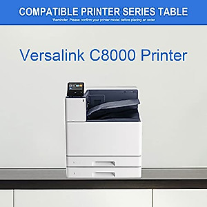 Versalink C8000 Toner Cartridge Set - DRAWN 4 Pack 106R04037 106R04034 106R04035 106R04036 Toner Replacement for Xerox Versalink C8000 Printer (BK/C/M/Y)