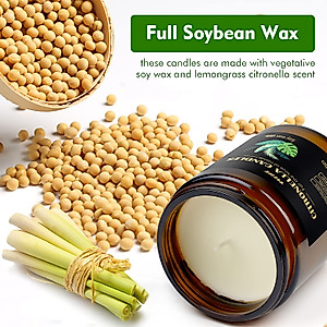 Citronella Candles Outdoor Indoor, Large Scented Jar Candles Gift Set up to 120 Hours Burning, Soy Wax Candles, Candles Gifts for Women, Garden, Patio, 2x8 Oz