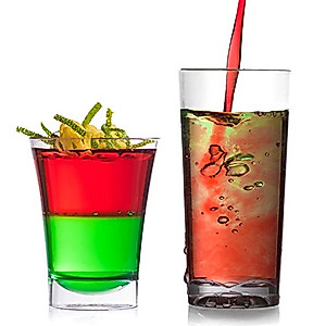 Zappy 52 Disposable Plastic Straight Wall Shooter Glasses 1.75 Oz Clear Tumblers - Tasting Sample Dessert Shooters Wine Beer Champagne Jello Cup Shot Glass Cups