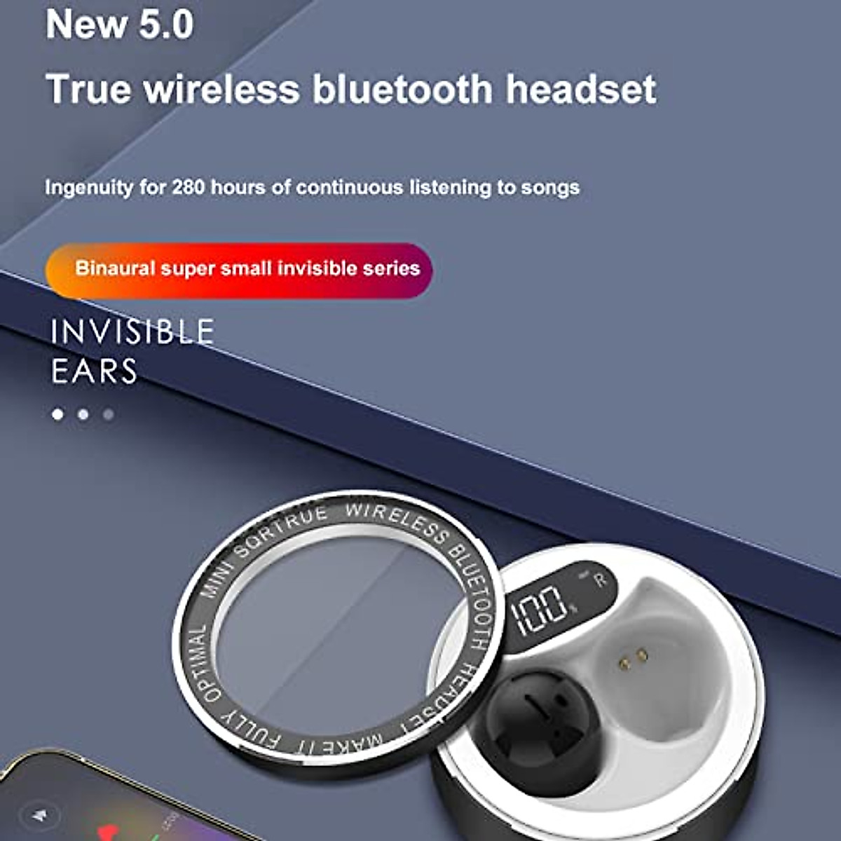 Loluka Invisible Earbuds Mini Hidden Wireless Tiny Earbuds for Small Ears Bluetooth 5.0 Smallest for Music Nude