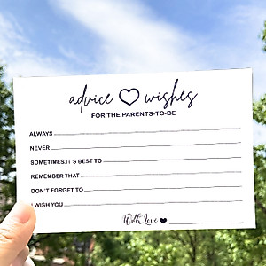 RXBC2011 Advice and Wishes Cards for the parents to be Baby Shower Games Card Advice Card for new Mommy and Daddy Pack of 50