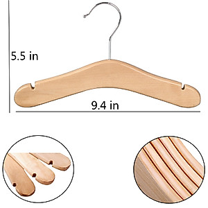20pcs Baby Wooden Hangers, 9.44" Toddler Kids Wood Hangers,Children Wooden Hangers,Pet Clothes Hangers