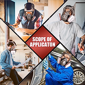 6800 Full Face Respirator Mask - Reusable Respirator mask, Gas Mask with 6001CN Activated Carbon Air Filter, Suitable for Painting, Dust, Epoxy resin, Chemicals, Organic Gas, Welding, Polishing