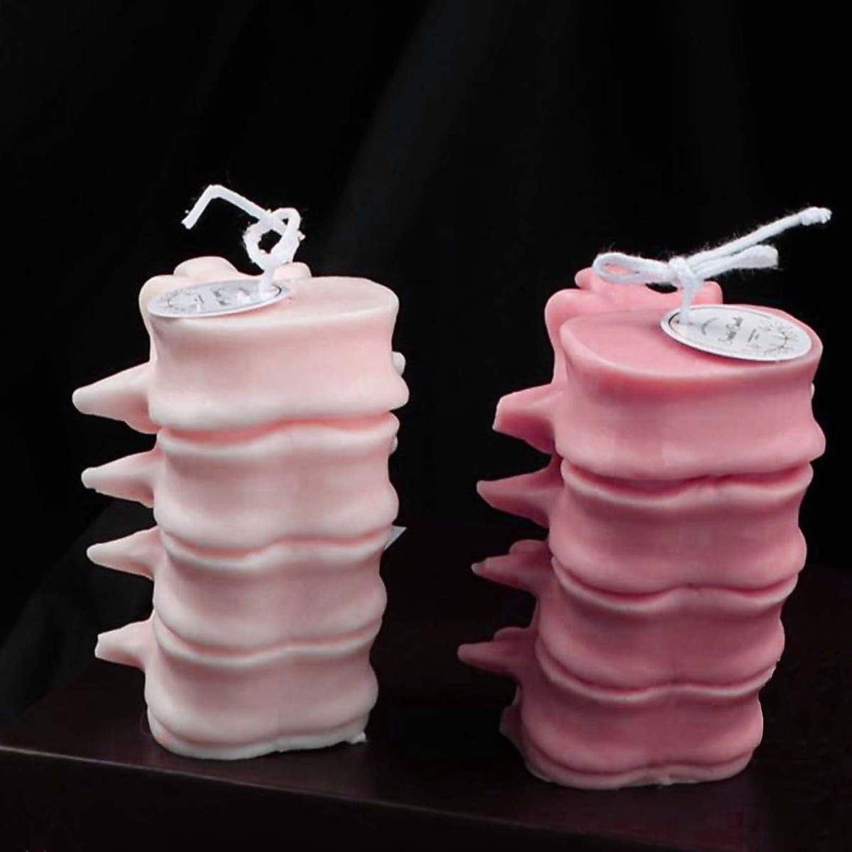 WOPODI Humans Vertebrae Resin Casting Mold 3D Spinal Cord Bone Shape Silicone Candle Molds Columnar Realistic Internal Body Organs Fondant Cakes Scented Beeswax Soap Mould Halloween Party Home Decor