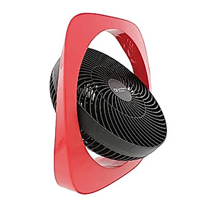Comfort Zone CZ110RD 10" 3-Speed Square Turbo Desk Fan with 180-Degree Adjustable Tilt Head, Red
