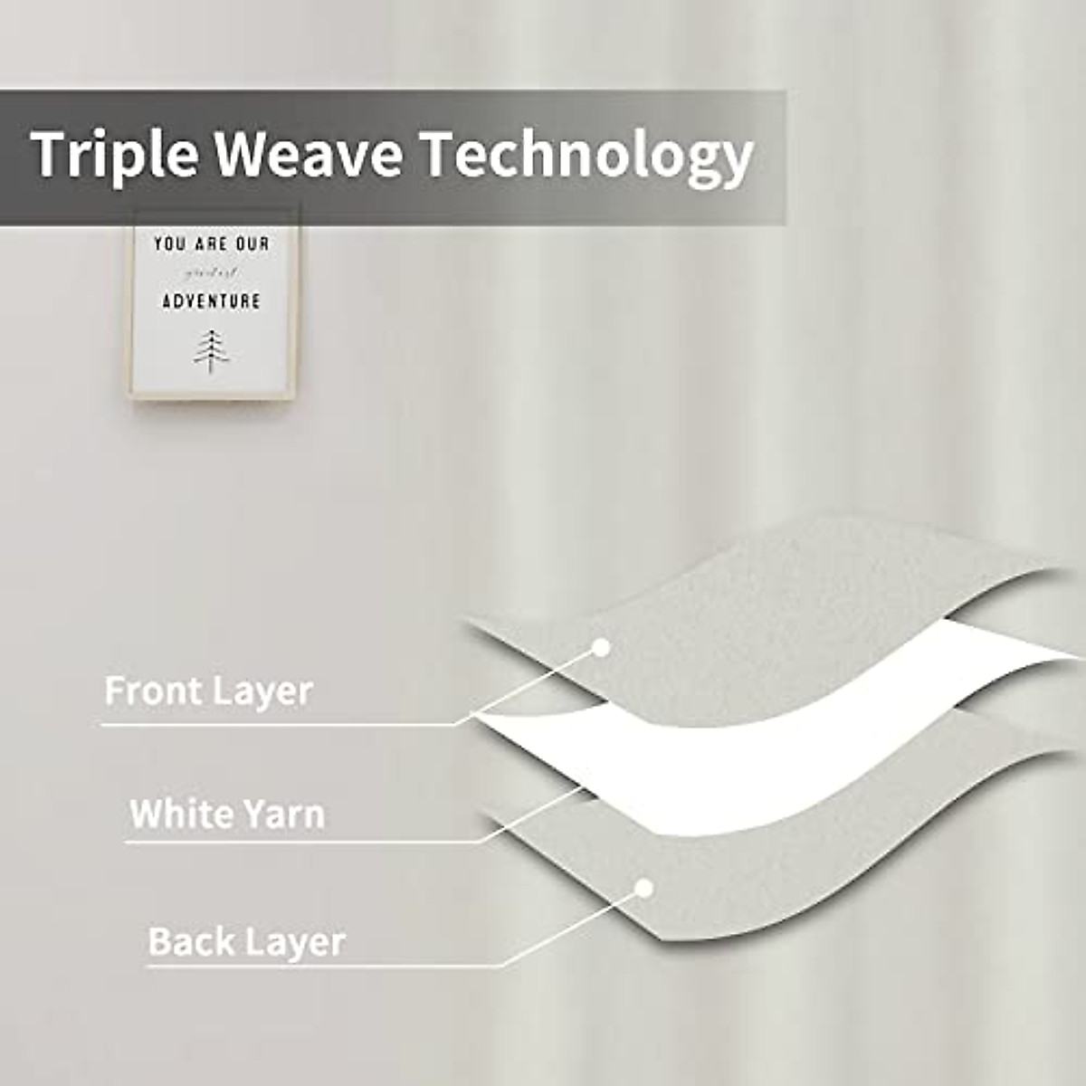 Easy-Going Blackout Curtains for Bedroom, Solid Thermal Insulated Grommet and Noise Reduction Window Drapes, Room Darkening Curtains for Living Room, 2 Panels(52x84 in,Ivory)