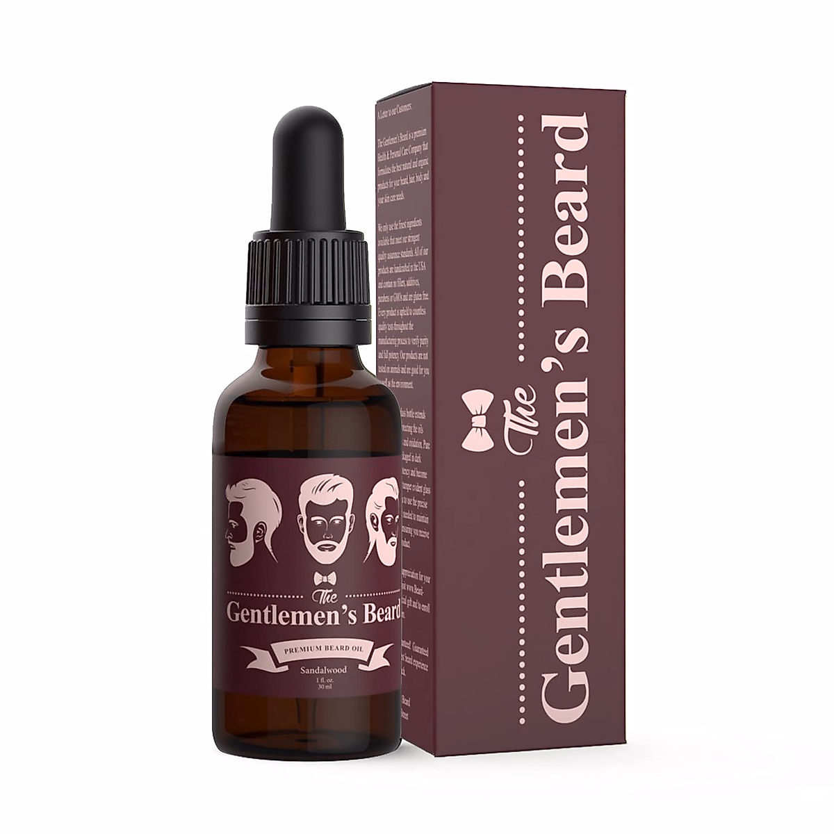 The Gentlemen's Beard Oil - Sandalwood - Conditioner Softener - All Natural - Softens, Strengthens and Promotes Beard & Mustache Growth - Leave In Conditioner