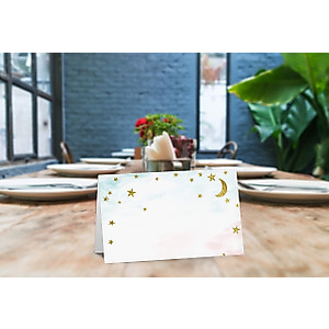 Little Star Place Cards Tent Style Cards – 25 Cards per Pack – Little Star Party Supplies Decorations – Shower Party Favors Birthday Party(TAIKA-010)