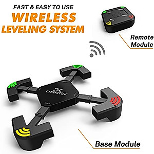 CARMTEK Level Wizard v2.0 - Wireless RV Leveling System | 2022 Camper Leveling System with Extensible Legs for an Accurate Leveling | Fast & Easy Way to Level Your RV