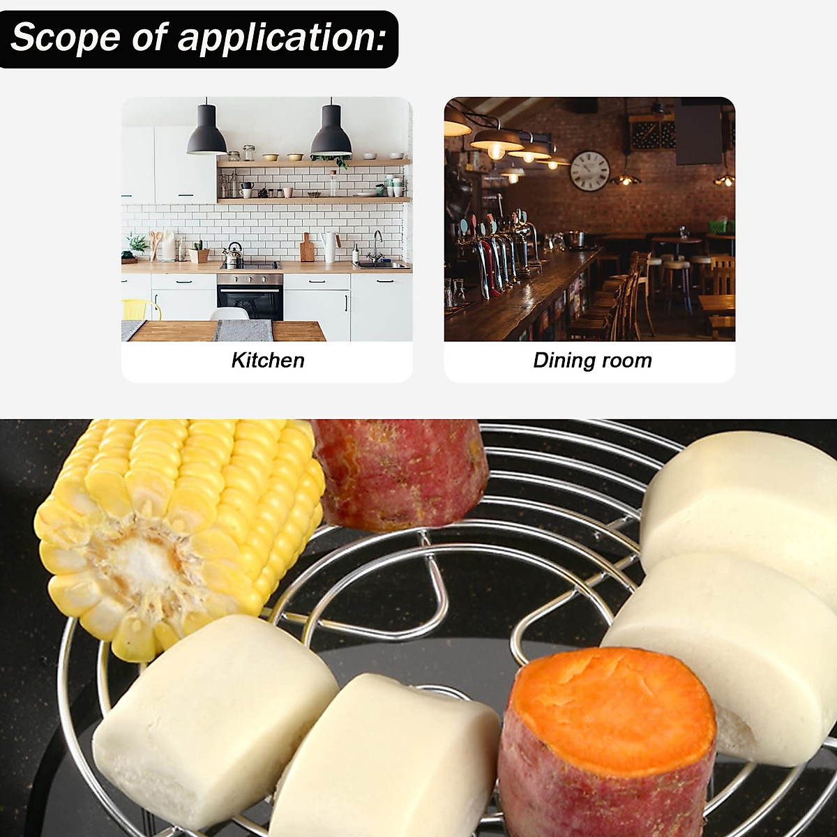 Cabilock Round Cooking Rack Stainless Steel Steamer Rack Grilling Rack Canning Rack Cooling Rack for Baking Canning Cooking 7.9x2.8 inch