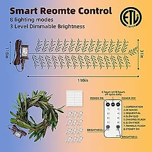 Yepdin Artificial Vine for Indoor Decoration, Home Office Living Room Fake Plants Oliver Tree Lights, 120 LED Lights for Wall or Desktop Decoration,Z280
