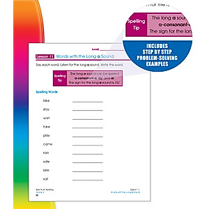 Spectrum Spelling Workbook Grade 2, Phonics and Handwriting Practice With Sight Words, Vowels, and Compound Words, 2nd Grade Workbook With English Dictionary, Classroom or Homeschool Curriculum