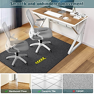 Placoot Desk Chair Mat for Hardwood Floor & Tile 55"x35" Office Chair Mat for Rolling Chairs Large Anti-Slip-Recyclable Material Computer Chair Mat Rug for Office/Home