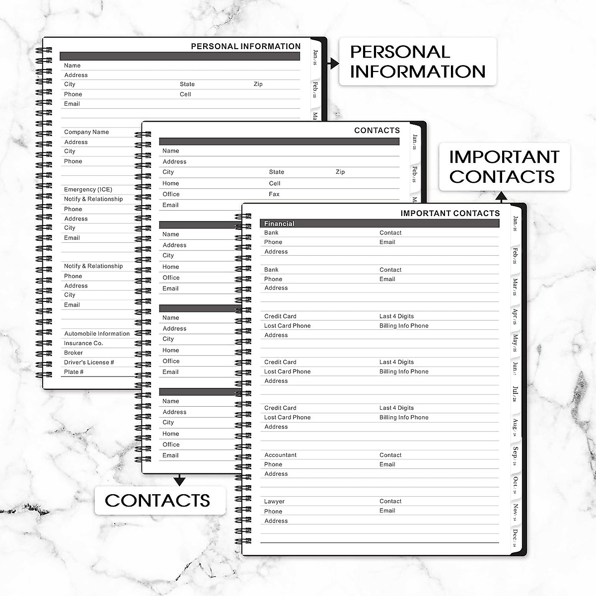 Monthly Planner 2023-2024 - 24 Months Planner, 9'' x 11'', January 2023 - December 2024, Calendar Planner with Tabs and Ample Writing Blocks, Good for Home and School Planning