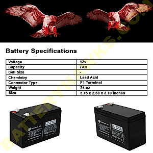 12V 7AH SLA F1 Terminal Sealed Lead Acid Battery for Multiple Use WPX6.0-12 PK12V7F1 PE612 C18A-6 8XJBRA NP712 12V7.0AH