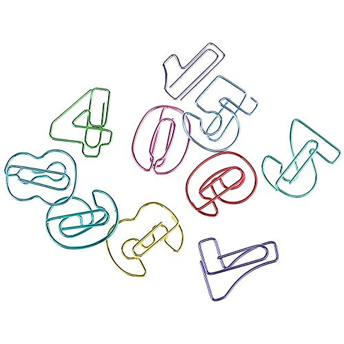 10 Pieces Paper Clips 0-9 Numbers Paperclips Paper Clamps for Office Supplies School Student Art Supply