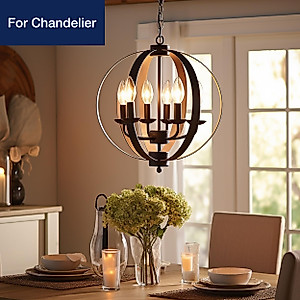 FLSNT Dimmable Candelabra Light Bulbs 60W Equivalent E26 Base, B11 LED Chandelier Candle, 2700K Soft White, 6 Pack