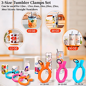 3-Size Tumbler Clamp for Sublimation,Cup Cradle for Crafting Tumblers,Sublimation Cup Holder Clamp for 20oz 30oz Cups,Mug Clamps for Sublimation,Tumbler Wrapper