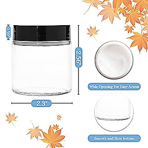 4oz Glass Jars With Lids 24Pcs, Small Clear Canning Jars with Black Lids, Mini Round Canning Jars Wide Mouth for Empty Cosmetic Containers for Creams, Beauty Products, Cosmetic, Lotion, and Ointments