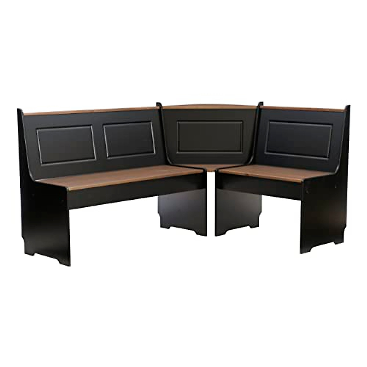 Linon Black and Pecan Breakfast Dining Set Ardmore Nook