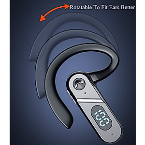 Uigsas Bluetooth Headset Wireless Bluetooth Earpiece Single Ear Voice Control Answer Earphones for Cell Phone Computer Laptop Driver Trucker