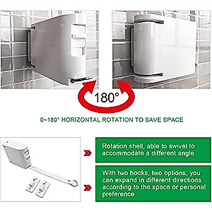 ABHILWY Retractable Clothesline Clothes Line Retracting Outdoor/Indoor, Heavy Duty Adjustable Drying Rope Wire Dryer Widened Belt, Self Adhesive Wall Mount Case with 29 Windproof Hanging Holes White