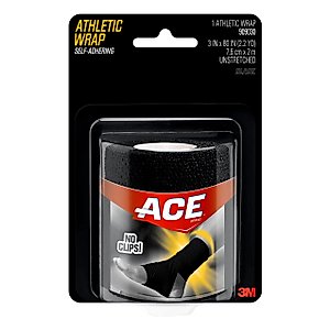ACE Brand Athletic Wrap, 3 in. x 80 in., Black, 1 Roll/Pack