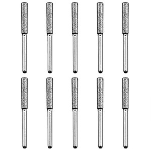 Chainsaw Sharpener Stone CHENJIN 10PCS 5/32 Inch (4 mm) Grinding Stone File with Storage Box Polishing Grinding Tool