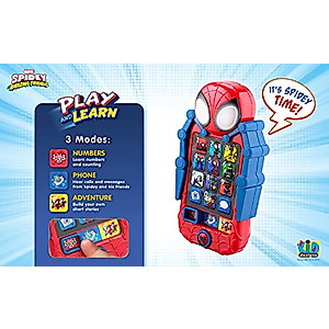 eKids Spidey and His Amazing Friends Toy Phone, Toddler Toys with Built-in Preschool Learning Games, Educational Toys for Toddler Activities and Pretend Play, for Fans of Spiderman Toys and Gifts