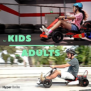HYPER GOGO Drift GoKart Kit-Hoverboard Attachment,Outdoor Race Pedal Go Cart Car for Kids and Adults (White)