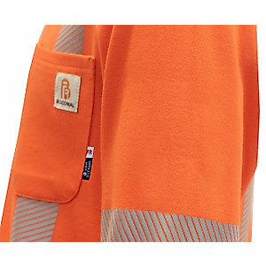 BOCOMAL FR Tee Shirts High Visibility/Hi Vis Flame Resistant/Fire Retardant Shirt 7oz Orange Men's Safety Shirts