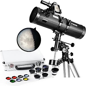 SOLOMARK Telescope 130650EQ, Telescopes for Adults and 1.25inch Telescope Eyepiece and Filter Set with Carry Case