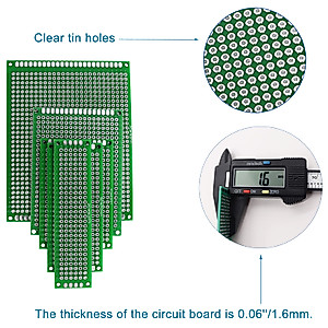 Tnisesm 72Pcs 5 Vaules Double Sided PCB Board Prototype Kits,40Pcs 2 Pin & 3 Pin 5mm/0.2inch Pitch PCB Mount Screw Terminal Block Connector