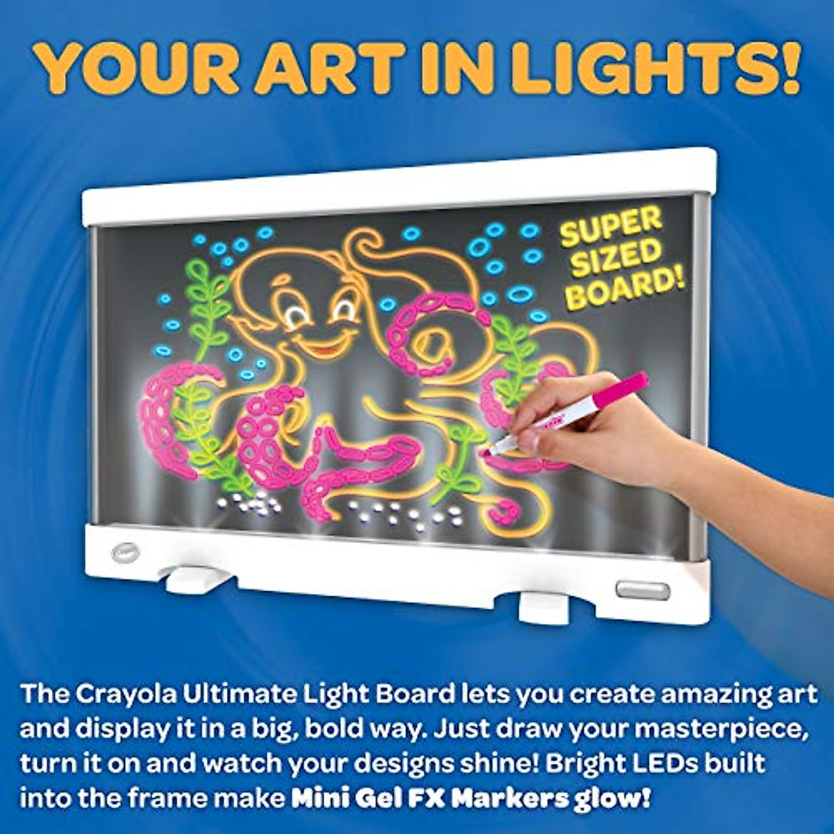 Crayola Ultimate Light Board for Drawing & Coloring - White, Light Up Kids Toy, Gift for Kids Ages 6, 7, 8, 9