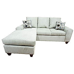 A&A Furniture Contemporary Gray Sofa Chaise
